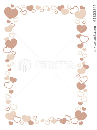 Cute heart pattern frame [Brown] - Stock Illustration [61803845] - PIXTA