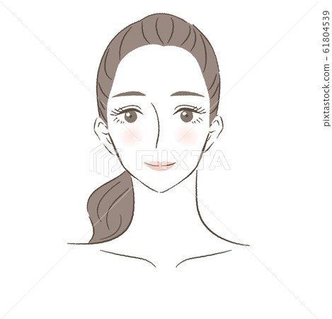 Female face facing front - Stock Illustration [61804539] - PIXTA