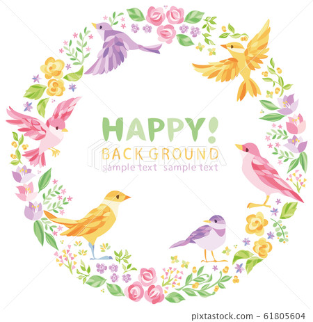 Flower Bird Frame - Stock Illustration [61805604] - PIXTA