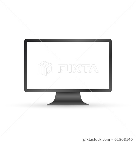 Computer display isolated in realistic design on - Stock Illustration ...
