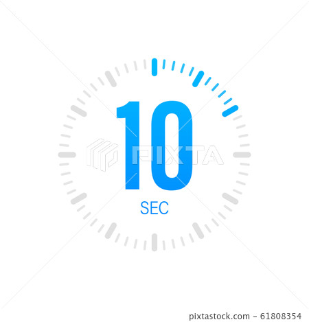 The 10 second, timer, stopwatch vector icon. - Stock Illustration ...