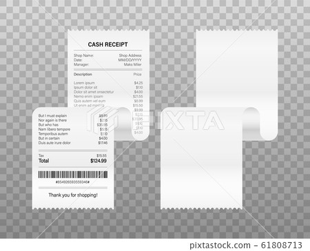 Receipts vector illustration of realistic payment - Stock Illustration ...