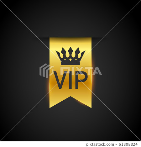 Gold VIP club label on black background. Vector - Stock Illustration ...