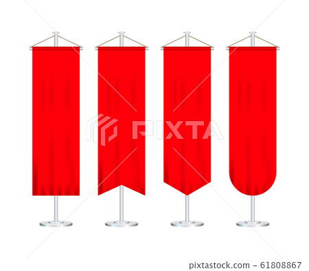 Signal red long sport advertising pennants banners - Stock Illustration ...