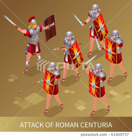 Attack of Roman Centuria Ancient Rome... - Stock Illustration [61809737 ...