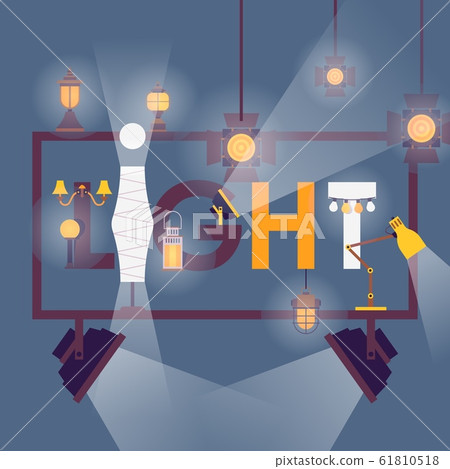Lighting equipment poster, vector illustration.... - Stock Illustration ...