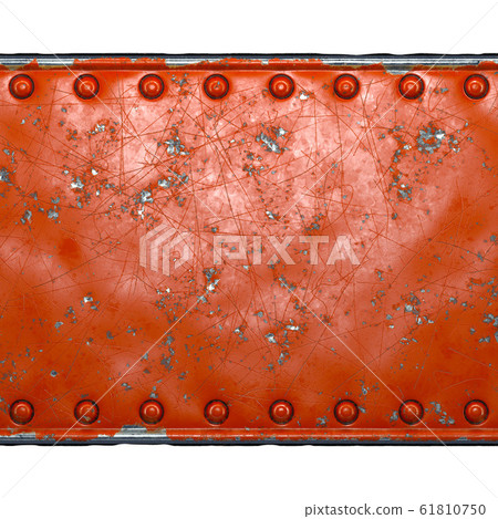 Strip of metal with rivets painted red in the... - Stock Illustration ...
