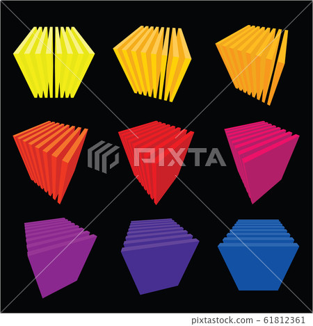 collection of abstract geometric design...-插圖素材 [61812361] - PIXTA圖庫