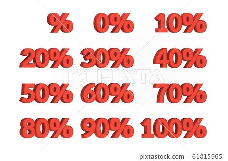 set of 0% - 100% red percent sale label... - Stock Illustration ...