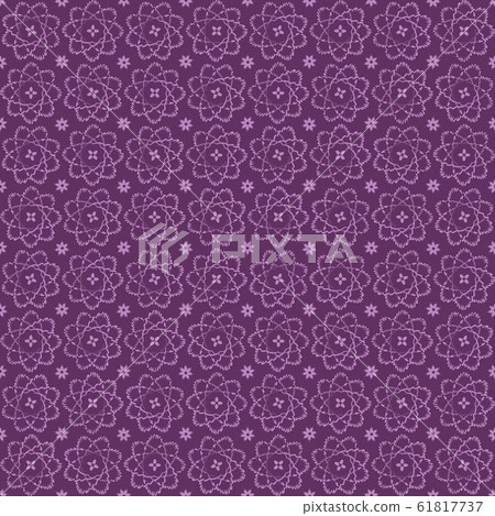 Violet seamless atomic flower vector pattern with - Stock Illustration ...