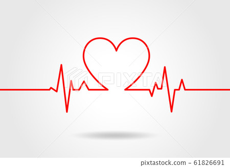 ECG rhythm and heart shape - Stock Illustration [61826691] - PIXTA
