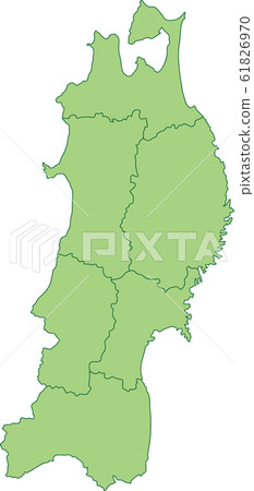 Tohoku area map - Stock Illustration [61826970] - PIXTA