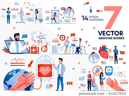 Recovery After Surgical Operation Flat Vectors - Stock Illustration ...