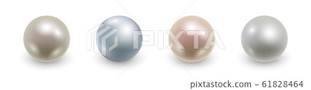 Set of realistic 3d pearls isolated. Vector... - Stock Illustration ...