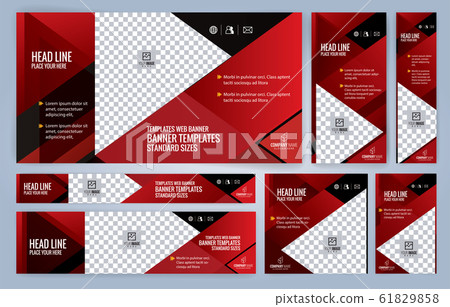 Red and Black Web banners templates-插圖素材 [61829858] - PIXTA圖庫
