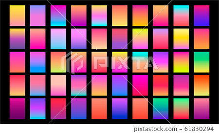 Set of square gradient icons with different... - Stock Illustration ...
