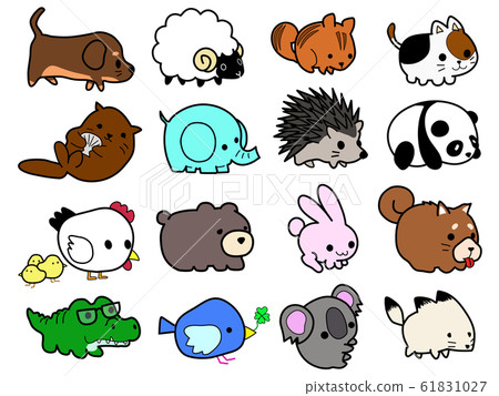 Cute animal icon pointing right - Stock Illustration [61831027] - PIXTA