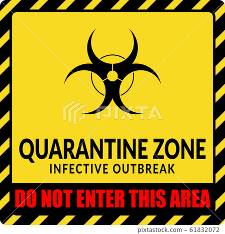 vector of yellow quarantine zone warning sign... - Stock Illustration ...