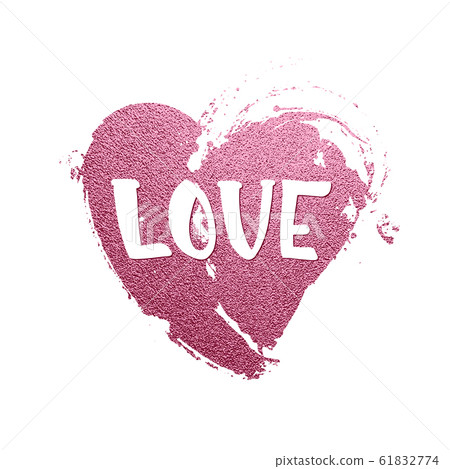 golden heart vector valentines day lettering - Stock Illustration ...
