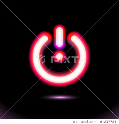 Red Neon lamp, sign, button light, On-Off switch - Stock Illustration ...