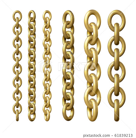 Gold metal chains. 3d realistic vector - Stock Illustration [61839213 ...