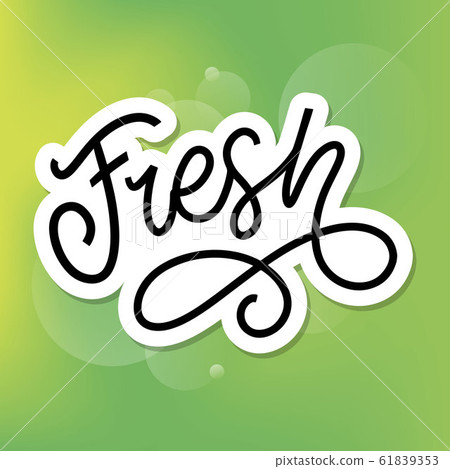 Fresh word hand lettering. Handmade vector - Stock Illustration ...