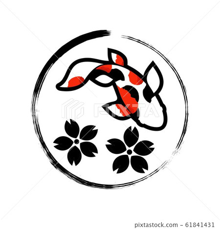 Koi logo japan fish japanese symbol background - Stock Illustration ...