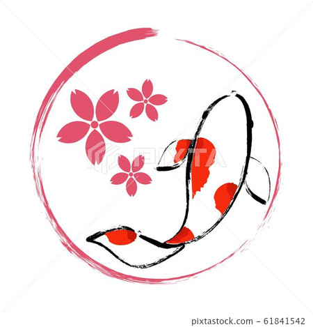 Koi logo japan fish japanese symbol background - Stock Illustration ...