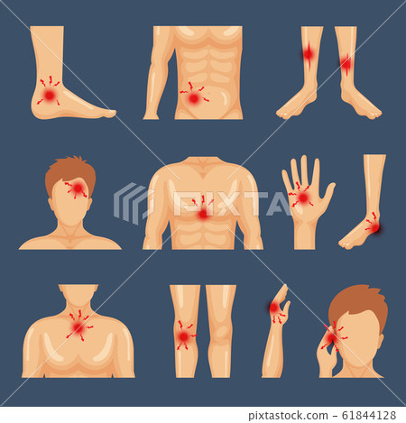 Physical injury. Body parts shoulders trauma... - Stock Illustration ...