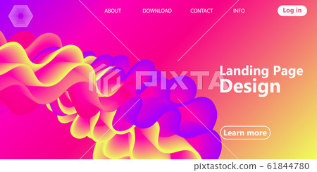 Landing page. Flow shape. Fluid background. Vector - Stock Illustration ...