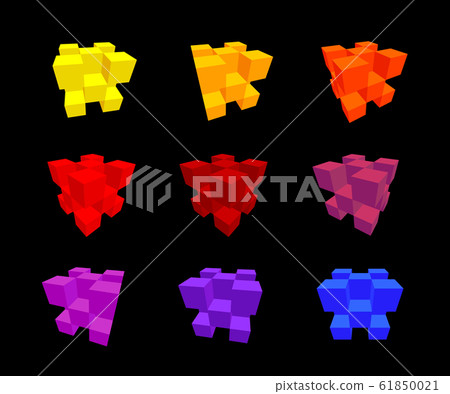 collection of abstract geometric design...-插圖素材 [61850021] - PIXTA圖庫