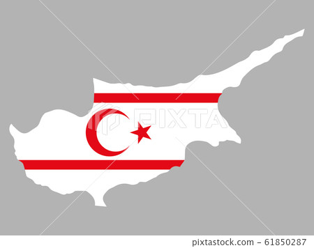 Turkish Republic Of Northern Cyprus map flag - Stock Illustration ...