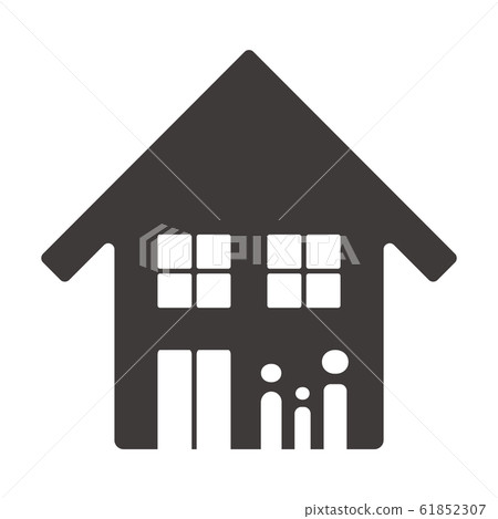 House and family pictogram - Stock Illustration [61852307] - PIXTA