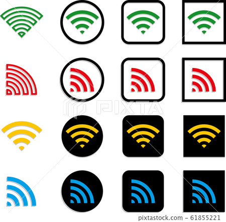 Wi-Fi wireless LAN icon set - Stock Illustration [61855221] - PIXTA