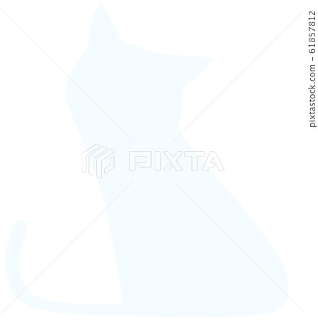 Retro cat silhouette (white) - Stock Illustration [61857812] - PIXTA