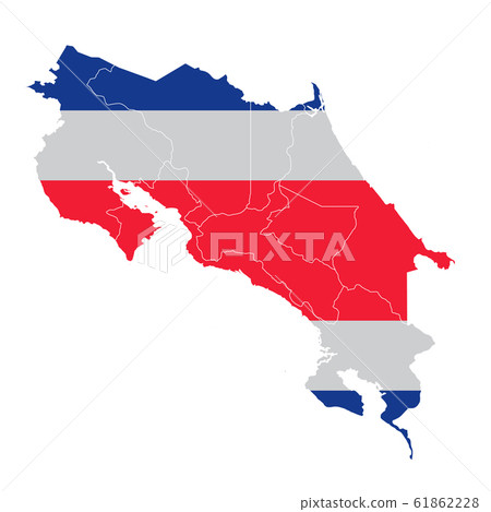 Costa Rica national flag map icon - Stock Illustration [61862228] - PIXTA