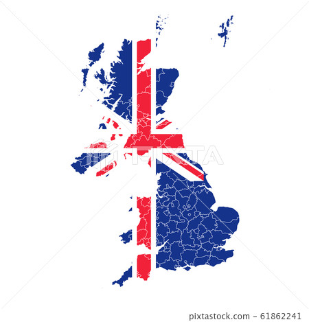 United Kingdom Flag Map Icon - Stock Illustration [61862241] - PIXTA
