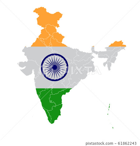 India Flag Map Icon - Stock Illustration [61862243] - PIXTA