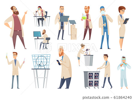 Science persons. Characters doctors lab... - Stock Illustration ...