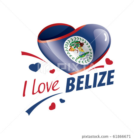 National flag of the Belize in the shape of a... - Stock Illustration ...