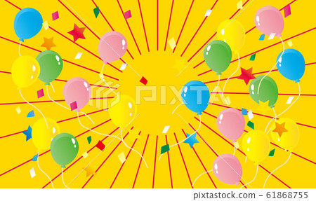 Background with balloons and popping out - Stock Illustration [61868755 ...