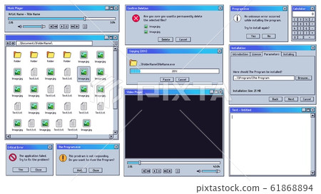 Old user interface. Old computer music and...-插圖素材 [61868894] - PIXTA圖庫