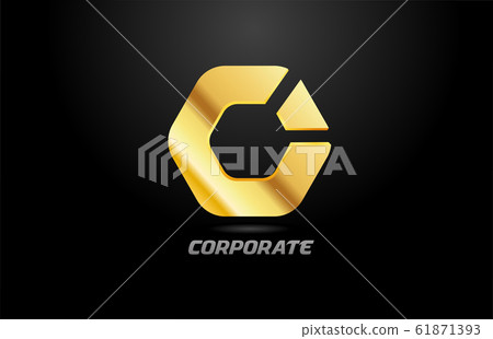 gold golden metal corporate polygon business logo - Stock Illustration ...
