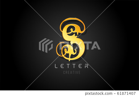 S gold golden letter alphabet design for logo - Stock Illustration ...