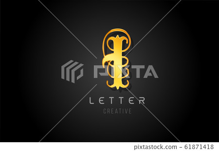 I gold golden letter alphabet design for logo - Stock Illustration ...