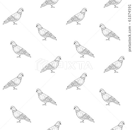 Vector seamless pattern of hand drawn pigeon - Stock Illustration ...