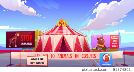 Circus without animals, stop pets abuse concept. - Stock Illustration ...