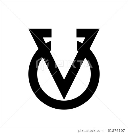 Line art UV, VU, VOU initials simple geometric - Stock Illustration ...