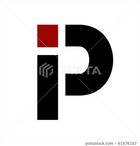 iP, iC initials letter company logo and icon - Stock Illustration ...