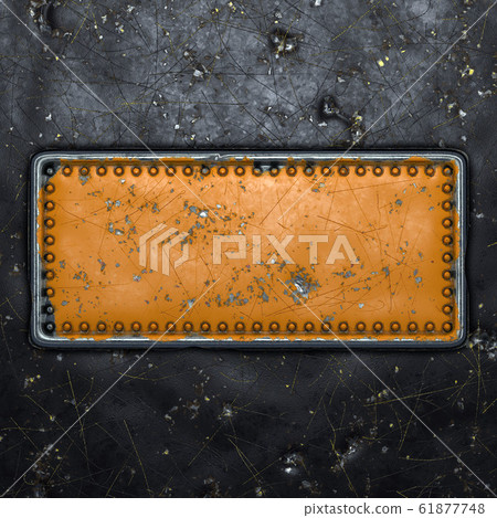 Rusty metal strip with rivets on the center... - Stock Illustration ...